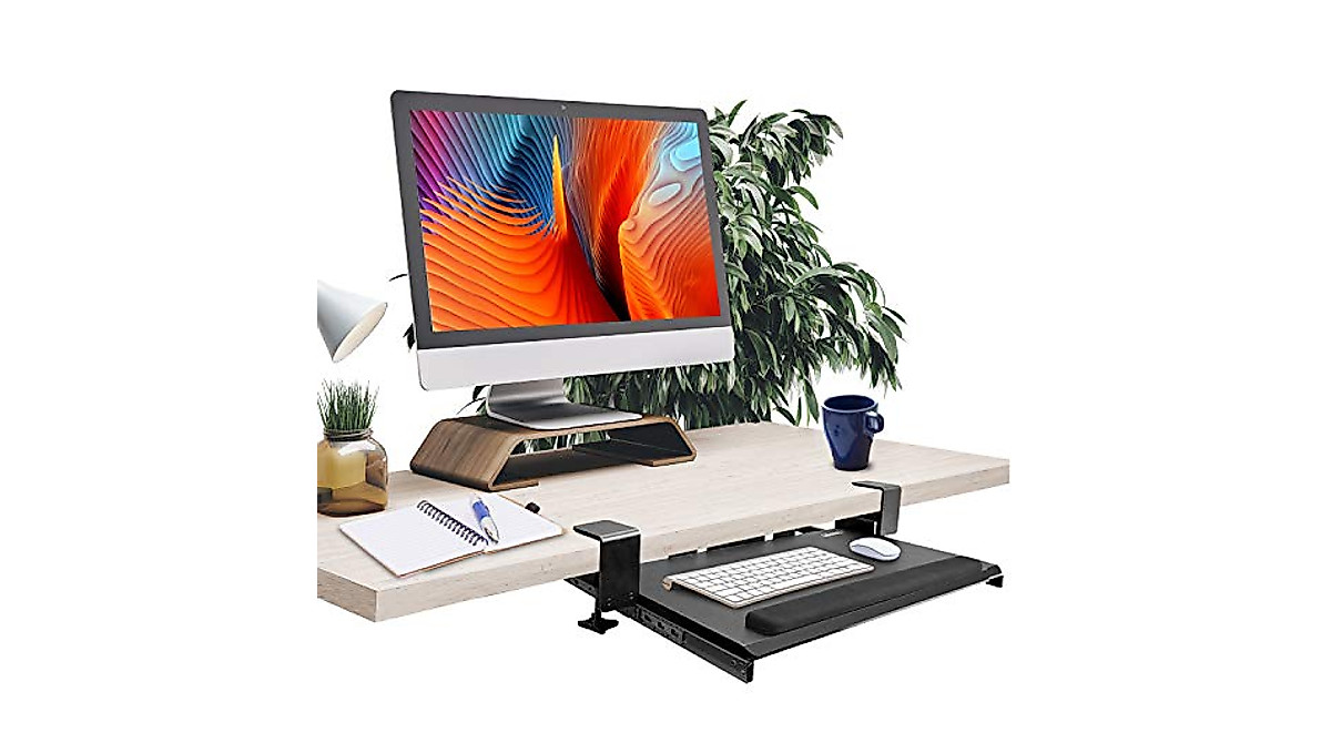 Laboratory 29 Adjustable Keyboard Tray for Desk - Easy Clamp-On Install