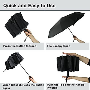 BAODINI Umberlla for Rain and Sun Protection-UV Block Windproof Compact Medium Umbrella for Car, Backpack