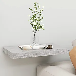 Youuihom Floating Shelf Wall Mount, Multifunction,Display, Storage Shelf for Bedroom, Living Room, Bathroom, Kitchen, Office,Floating Wall Shelf Concrete Gray 19.7"x9.1"x1.5" MDF