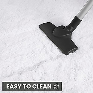 Vocrite 6x9 Large Fluffy Rug for Bedroom, White Shag Shaggy Area Rug, Non-Skid Fuzzy Faux Fur Rug for Living Room Playroom Nursery Classroom Kids Room, Soft Carpet for Home Room Decor