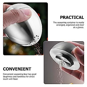Yardwe Stainless Steel Container Egg Shaped Salt and Pepper Shakers Stainless Steel Shaker Bottles Seasoning Container Empty Condiment Jar for Kitchen Home Bbq Toilet Planter Pot