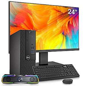 Dell OptiPlex 3050 Desktop Computers with 24" Monitor PC Bundle,Intel Core i5-7500 3.4GHz,16GB Ram New 512GB M.2 NVMe SSD, AX200 Built-in WiFi 6,Refurbished Desktop,HDMI,Windows 10 Pro (Renewed)