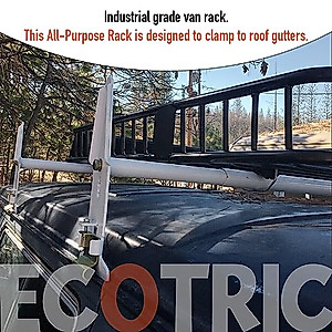 ECOTRIC Adjustable Van Roof Ladder Rack 500LBS 2 Bars for Chevy Dodge Ford GMC Express 77''