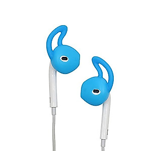 ALXCD Ear Gel for iPhone Earpods, Ear Buds Tips, 4 Pair Anti-Slip Soft Silicone Replacement Earbud Tips for Earphone of iPhone7 SE 6s iPhone 6s Plus 5s [Sport](Black/Clear/Blue/Orange)