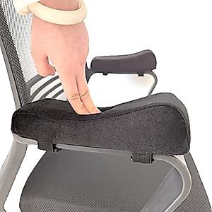 Office Chair Armrest Covers, Set of 2 Comfortable Armrest Elbow Pillow (2 Black Armrest Pillow)