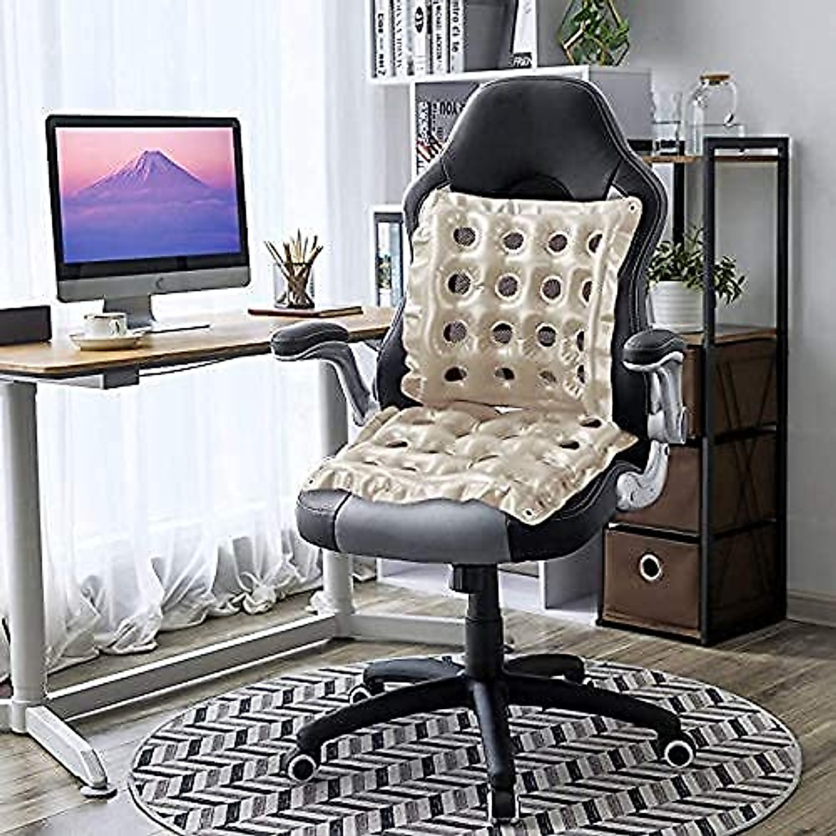 Inflatable seat Cushions,air Cushion,air Cushion seat,sit Cushion,with air Vent, can be a Small Amount of air or Water, Very Suitable for Office Chair and Wheelchair use(Grey19inch)