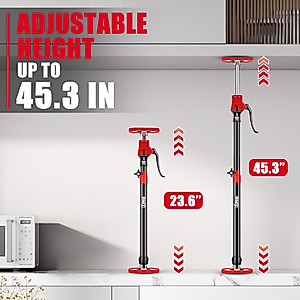 XINQIAO Cabinet Jacks for Installing Cabinets, Heavy Duty Third Hand Tools Adjustable Support Pole from 23.6 IN to 45.3 IN, 2 PCS