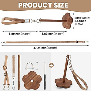 Yarn Holder, Portable Wrist Yarn Ball Minder Stand with Wristband and Crossbody Strap, Wooden Yarn Storage Organizer Yarn Spinner Knitting Supplies Prevent Yarn Tangling for Craft Lover