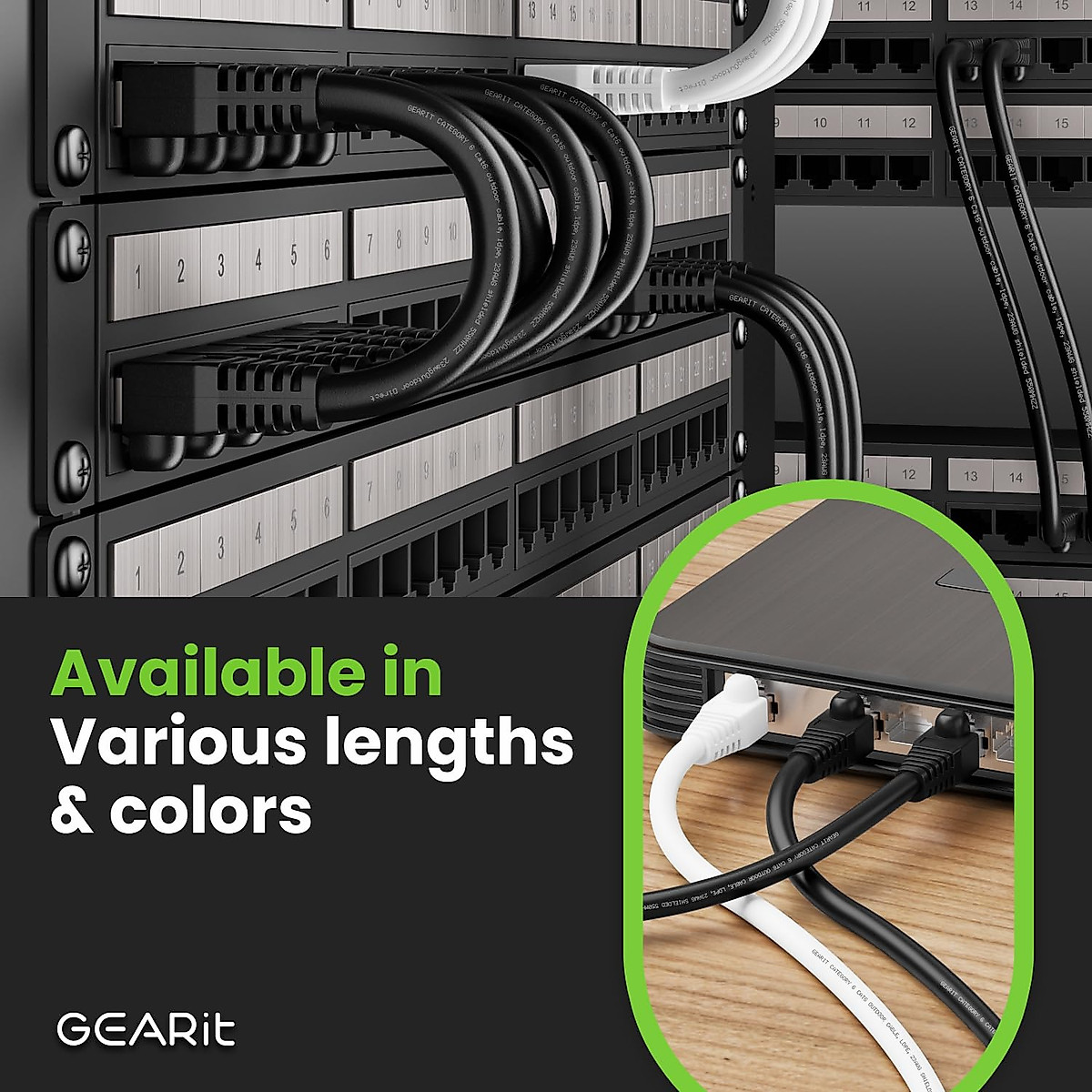 GearIT Cat6 Outdoor Ethernet Cable (200ft) 23AWG Pure Copper, FTP, LLDPE, Waterproof, Direct Burial, In-Ground, UV Resistant, POE, Network, LAN, Internet, Cat 6, Cat6 Cable - 200 Feet