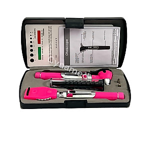 Premium Double Handle Otoscope Set -Otoscope/Great for School -Cynamed (PINK)