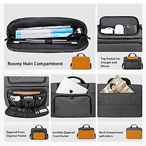 BERTASCHE Laptop Bag 13.4-inch, Grey, Padded Laptop Compartment, Adjustable Shoulder Strap, Organized Interior