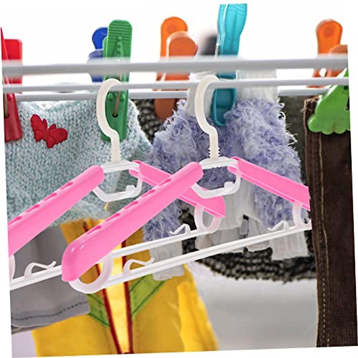 HOMSFOU 10pcs Adjustable Hanger Hangers Travel Clothes Hanger Wide Shoulder Coat Hanger Hangars Multi-Functional Pants Rack Suit Hanger Plastic Hanger Women's Hook up Broad Shoulders Abs