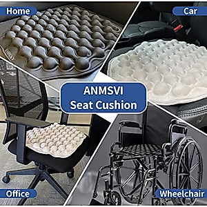 ANMSVI Inflatable Pressure Relief Seat Cushion for Home Office Car and Wheelchair Cushions, Adjustable Firmness for Sciatica Pain Relief, Tailbone Pain Relief, Coccyx, Office Chair Desk Chair Cushion