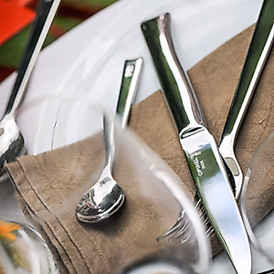 Opinel Perpétue Flatware Collection, Timeless and Elegant Stainless Steel Construction, Dishwasher Safe, Designed in France, Made in Portugal (4 Piece Knife Set)