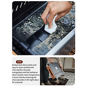 Naturehike Charcoal Grills Portable Charcoal Grill BBQ Grill Small Folding Tabletop Grill Mini Stainless Steel Outdoor Cooking Propane Grill Camping Beach Traveling Picnic Backyard (grey)