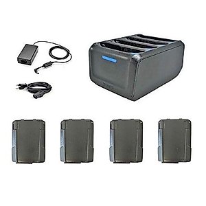 Zebra (Symbol) SAC-TC7X-4BTYPP-01 Charger Kit with (4) Spare Battery BT-000318-01 (BTRY-TC7X-46MPP-01) | for TC70, TC75, TC70x, TC75x, TC72, TC77 Series Android Scanners (Renewed)