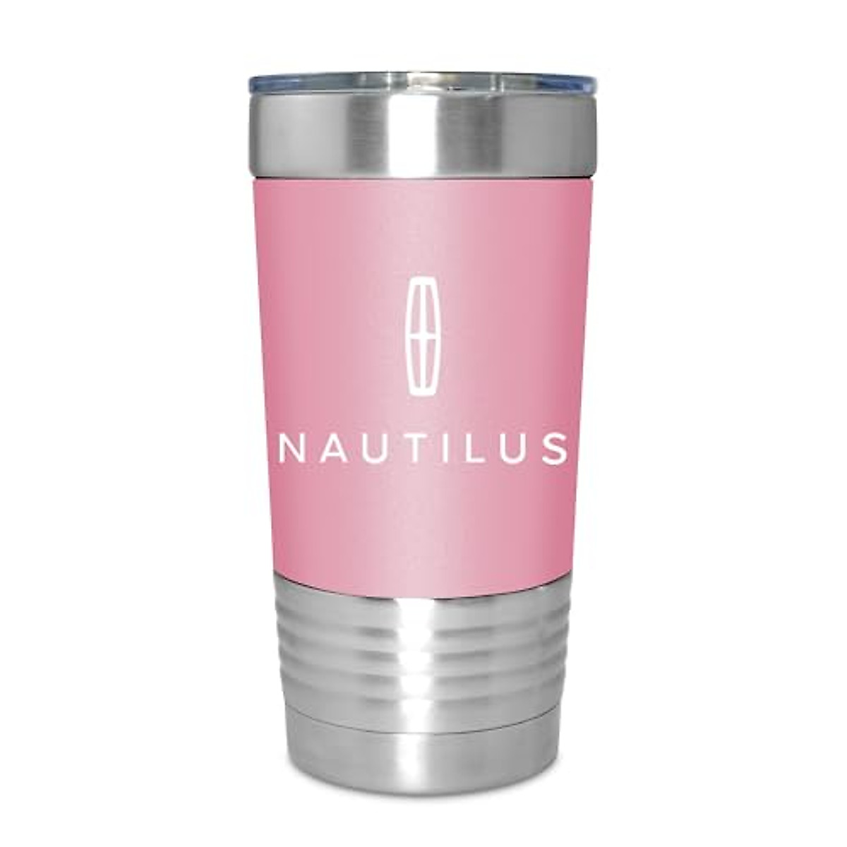 iPick Image for Lincoln Nautilus 20 oz Dual-Wall Insulated Stainless Steel with Pink Silicone Sleeve Travel Tumbler