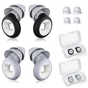 Ear Plugs for Noise Reduction, Dahuyoo Reusable Silicone Earplugs,33dB Noise Cancelling,2 Pair Waterproof Earplugs,Hearing Protection,Noise Cancelling Earplugs for Sleeping,Snoring,Work,Concert,Study