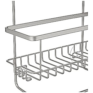 iDesign Everett Metal Push Lock Suction Shower Caddy, Bath Organizer Holds Shampoo, Razors , Conditioner, Soap, 9.1" x 4.53" x 3.63", Satin