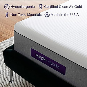 Purple Hybrid Mattress - King, Gelflex Grid, Better Than Memory Foam, Temperature Neutral, Individually Wrapped Coils, Responsiveness, Breathability, Made in USA