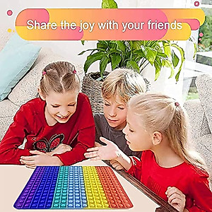 Big Pop it Fidget Toys Christmas Bubble Pop Its Fidgets Stocking Stuffers for Kids Toys Girls Boys Teens Adults Gifts Toy Giant Figit Sensory Toys Popper Huge 6 Inch (Santa)