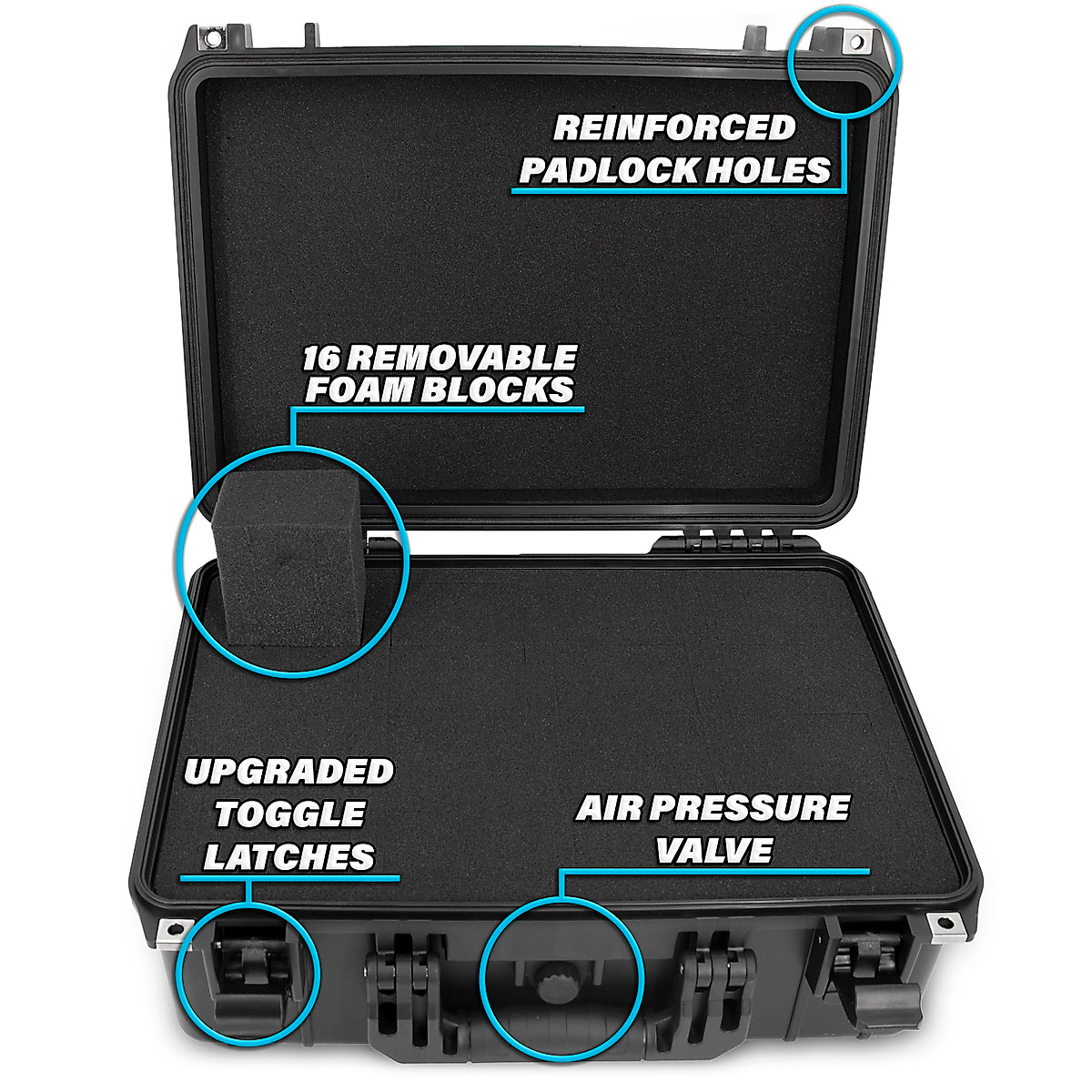 CASEMATIX Graded Card Case Compatible with 120+ BGS PSA FGS Graded Sports Trading Cards, Waterproof Graded Slab Trading Card Box with Precut Card Carrying Case Impact Absorbing Foam Slots