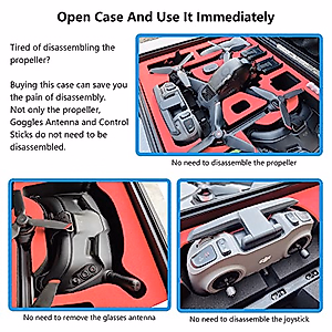 Judunmsk Drone Waterproof Hard Case for DJI FPV Case, Large-Capacity Carrying Case Without Disassembling The Propeller, Compatible with Arm Bracers Accessories(Not Include Arm Bracers and Drone)