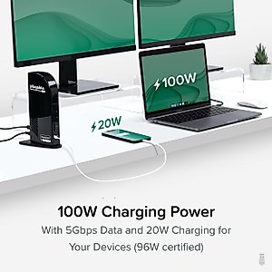 Plugable 13-in-1 USB-C Triple Monitor Docking Station, 100W Laptop Charging, DisplayLink Docking Station for Mac (Driver Req), Windows, Chrome (3 HDMI, 1 USB-C with 20W Charging, 4 USB, Ethernet, SD)