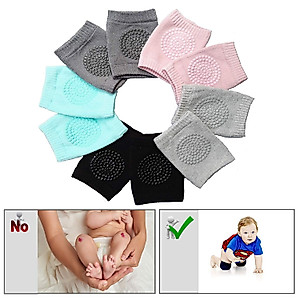 HoFire Baby Knee Pads, 5 Pairs Baby Crawling Anti-Slip Knee Pads,Unisex Baby Toddlers Elbow Kneepads Safety Protector Suitable for 0-36 Months