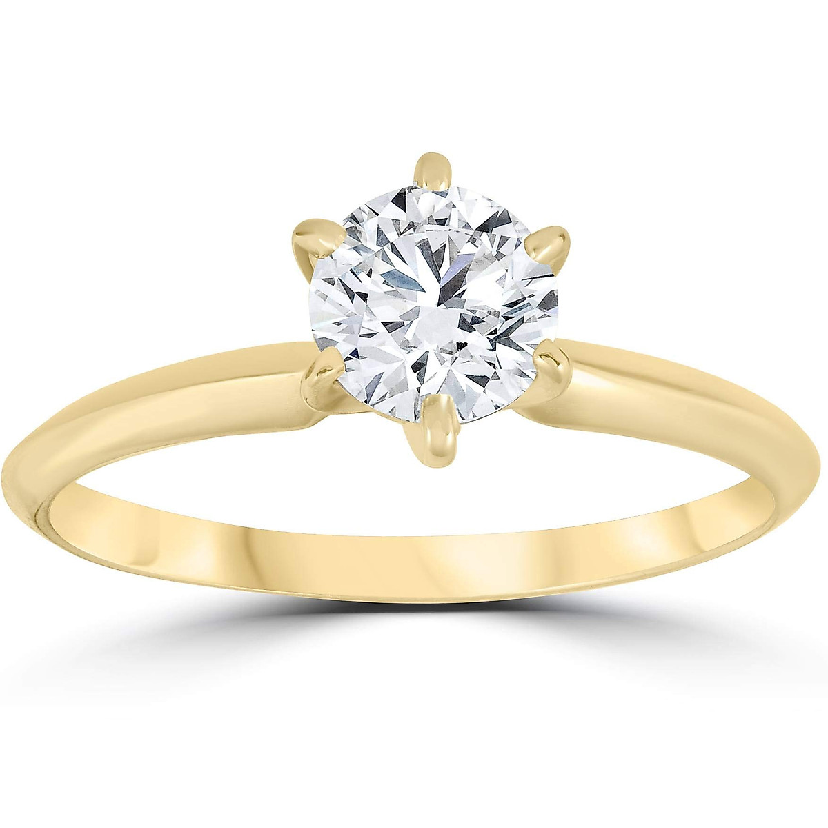 Certified 3/4 Carat Natural Solitaire Diamond Engagement Ring 14k Yellow Gold