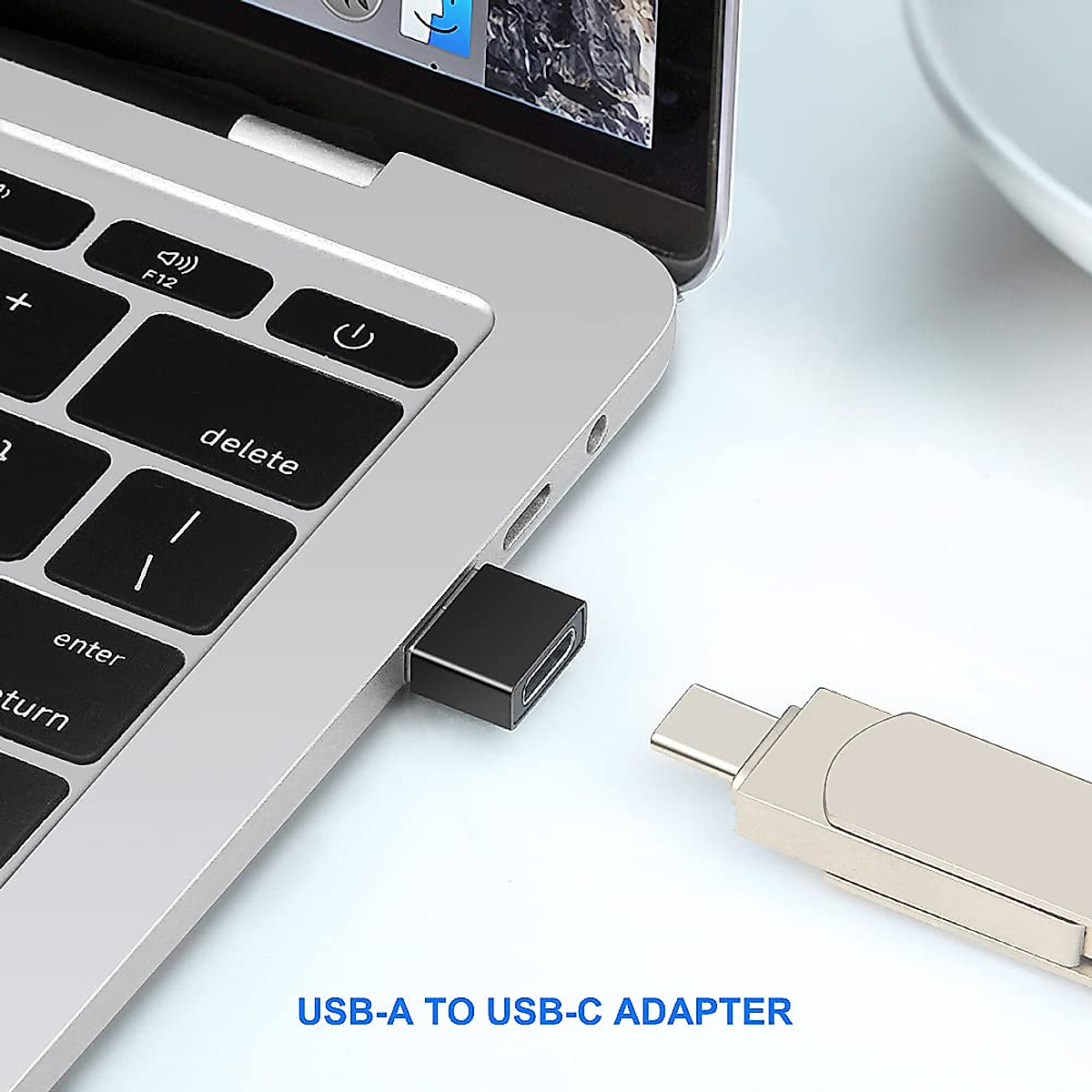 leizhan USB C Female to USB Male Adapter 2 Pack, USB C to USB OTG Adapter, Type C to A Charger Cable Converter Compatible for MacBook Samsung with Wall Charger Power Bank Laptop