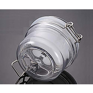 2Pcs 4 Oz/120ml Clear Round Plastic Home Kitchen Storage Sealed Jar Bottles with Leak Proof Rubber and Hinged Lid for Herbs, Spices, Candy, Gift, Arts and Crafts Storage Multi-purpose Container