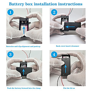 9V Battery Holder, 9V Battery Case, (Pack of 8) 9V Battery Box with ON/Off Switch and Leads, DIY & Maintenance
