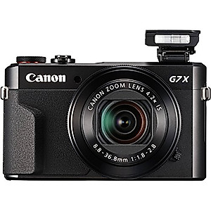 Canon PowerShot G7X Mark II Digital Camera, Video Creator Kit with Tripod, Memory Card, and Detachable Bluetooth Remote, Black, Small (1066C029)