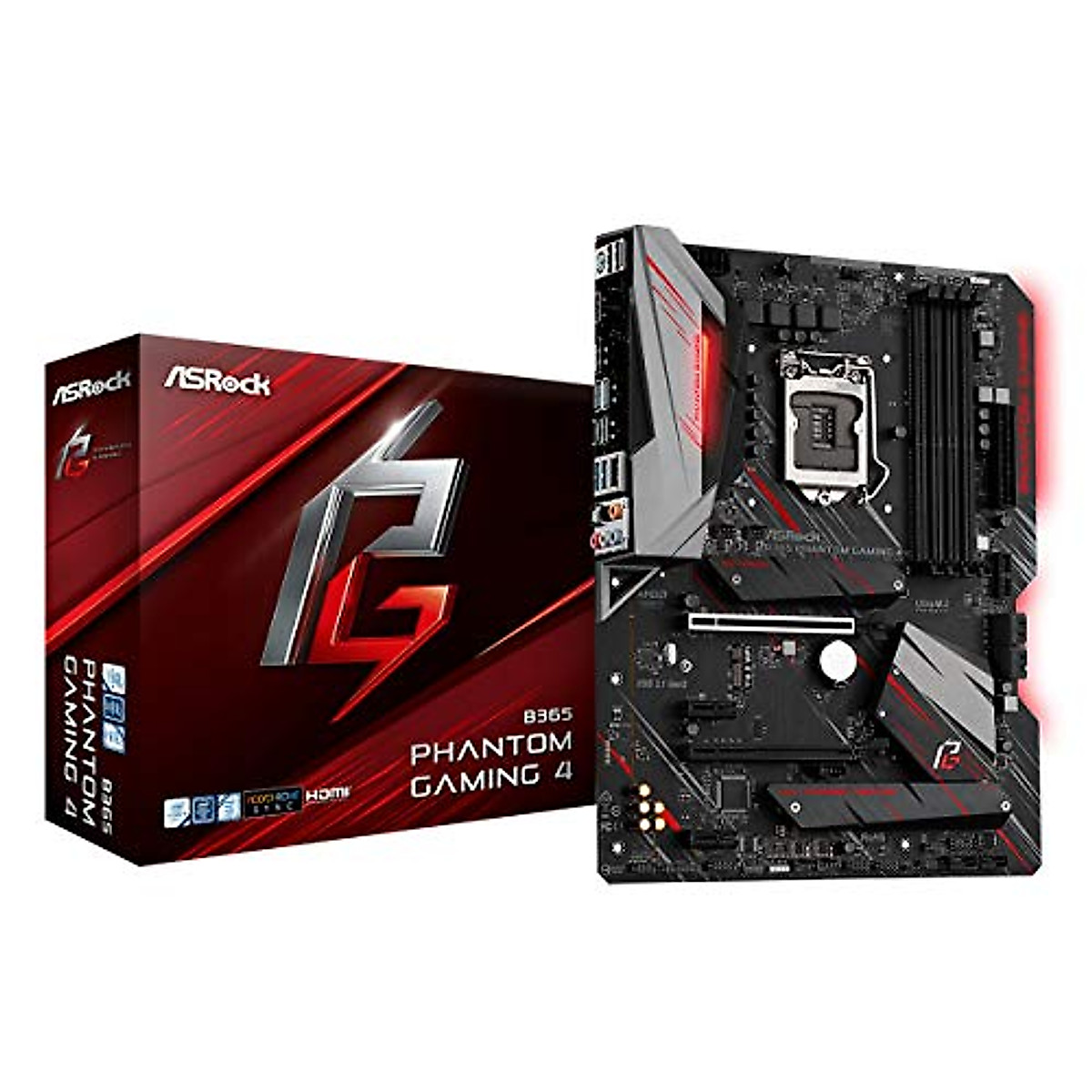 ASRock B365 PHANTOM GAMING 4 LGA1151/ Intel B365/ DDR4/ Quad CrossFireX/ SATA3&USB3.1/ M.2/ A&GbE/ ATX Motherboard