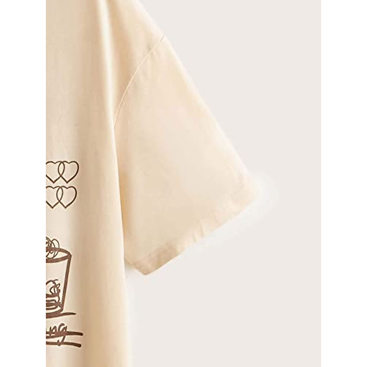 SOLY HUX Women's Graphic Letter Print T Shirt Short Sleeve Tee Top Cartoon Bear Apricot Plus 2XL