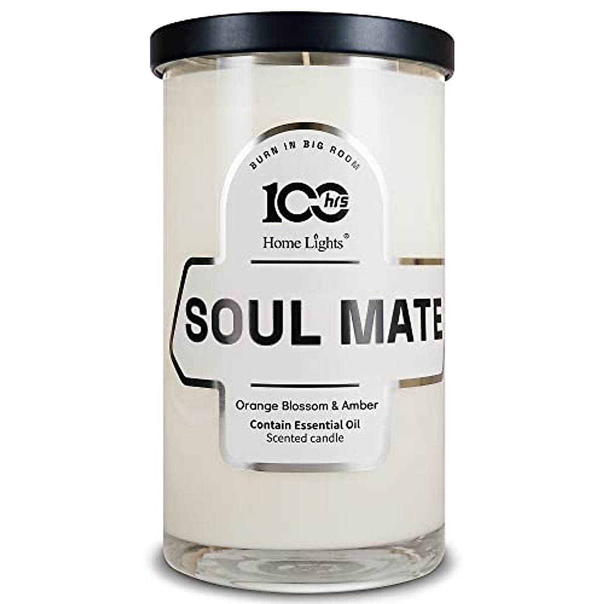 100HRS Highly Scented Candle 3.14x6, 18.5oz - Longest Burning Time Wax, Smokeless Cotton Wick, Pleasant Relaxing Romantic Scents, Popular Gift for Home, Women, Men - Soul Mate