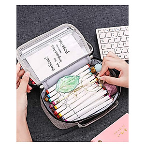 Pencil Case Large Capacity Pen Case School Large Storage Pencil Pouch Organizer case (Pink)…