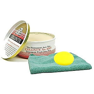 Collinite 476S Double-Coat Paste Wax (9 oz.) Bundle with Microfiber Cloth & Foam Pad