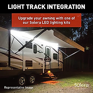 Solera Universal Fit Heavy-Duty Vinyl RV Patio Awning Replacement Fabric Black Fade 21' Awning (20'4" Fabric)