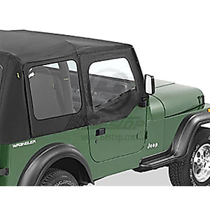 Bestop 53120-15 Black Denim Fabric Replacement Upper Door Skin Set for 88-95 Wrangler YJ