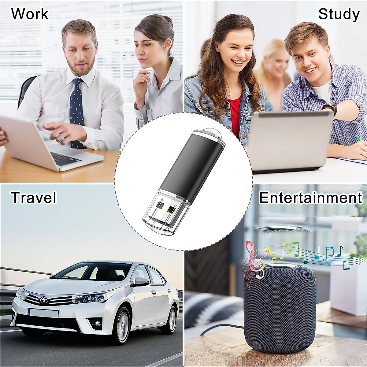 RAOYI 20 Pack 16GB USB Flash Drive Bulk USB 2.0 Memory Stick Thumb Drive Pen Drive Bundle-Black