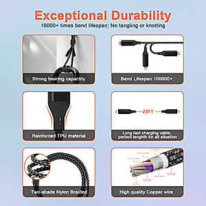 Extra Long USB C to Lightning Cable 20Ft/6M [Apple MFi Certified] iPhone Fast Charger Cable USB-C Power Delivery Fast Charging Cord 3A (max) for iPhone 13/12/11/XS/X/8