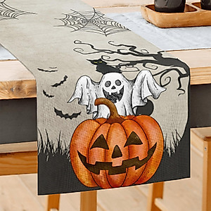 Halloween Table Runner 72 Inches Long Halloween Decorations Indoor Halloween Pumpkin Table Runner for Home Parties Decor