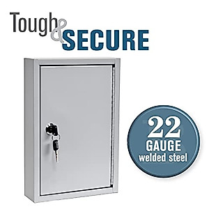 STEELMASTER by BankSupplies 30 Key Cabinet | Single Lock Control Key Box | Welded 22 Gauge Steel Construction | Scratch Resistant | Write-On Key Tags for Easy Identification