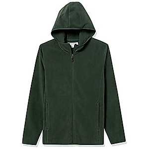 Amazon Essentials Men's Long-Sleeve Hooded Full-Zip Polar Fleece Jacket, Forest Green, Medium
