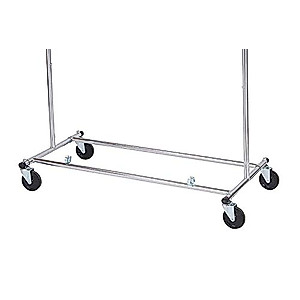 Chrome Single-Rail Collapsible Salesman Clothing Rack