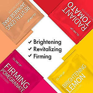 GLAM UP Sheet mask Facial Sheet Mask 12 Combo (Pack of 12) - Face Masks Skincare, Hydrating Face Masks, Moisturizing, Brightening and Soothing, Beauty Mask For All Skin Type