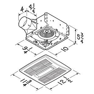 Broan-NuTone AE80L Invent Energy Star Qualified Single-Speed Ventilation Fan with LED Light, 80 CFM 0.8 Sones, White
