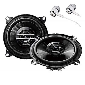 PIONEER TS-G1020S 420 Watts Max Power 4" 2-Way G-Series Coaxial Full Range Car Audio Stereo Speakers with ALPHASONIK Earbuds